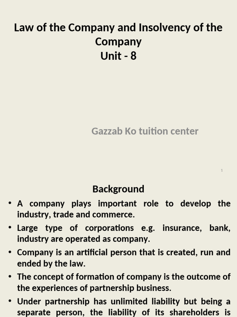 Unit 8 Law of Company and Insolvency 018797fa 8017 46cf 81b1 ...