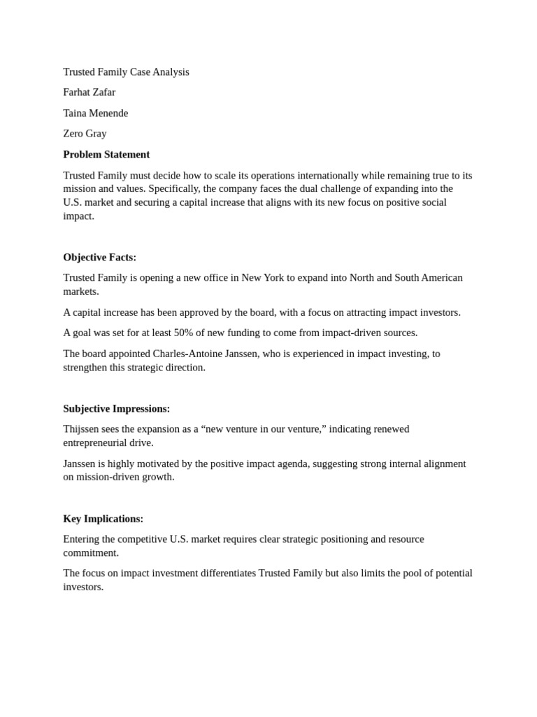 Trusted Family Case Study | PDF