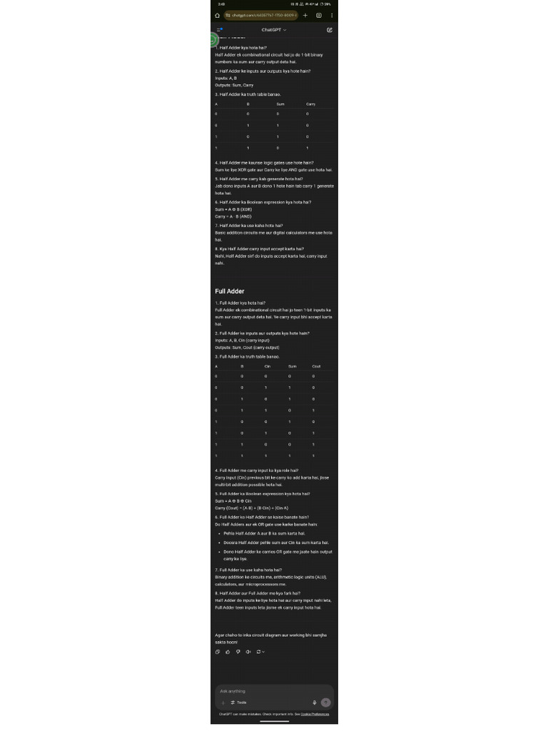 Half Full Adder | PDF