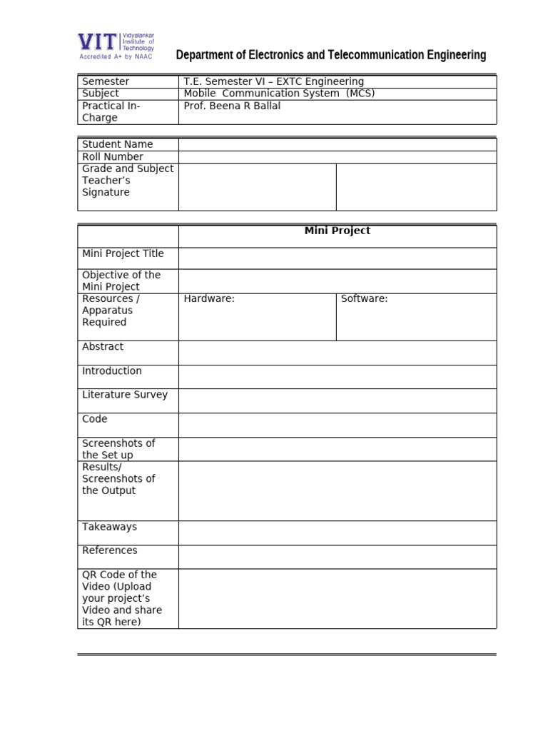 Mini Project Format | PDF