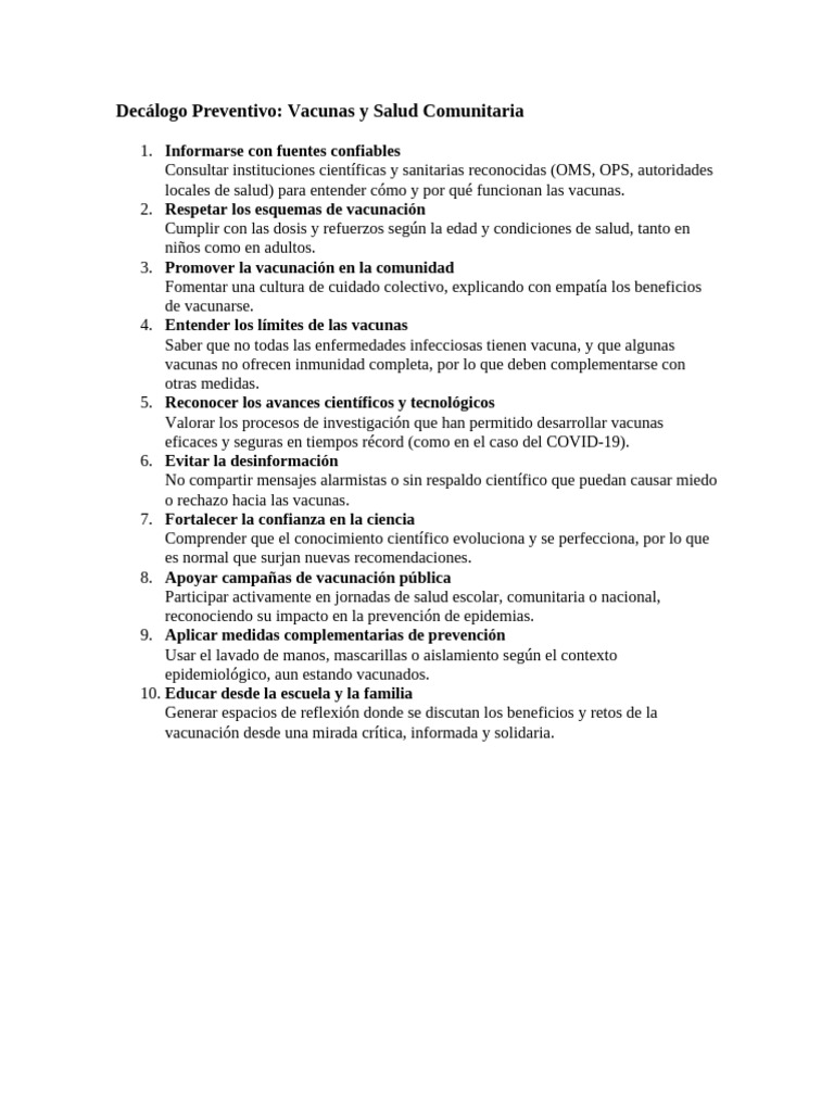 Decálogo Preventivo | PDF