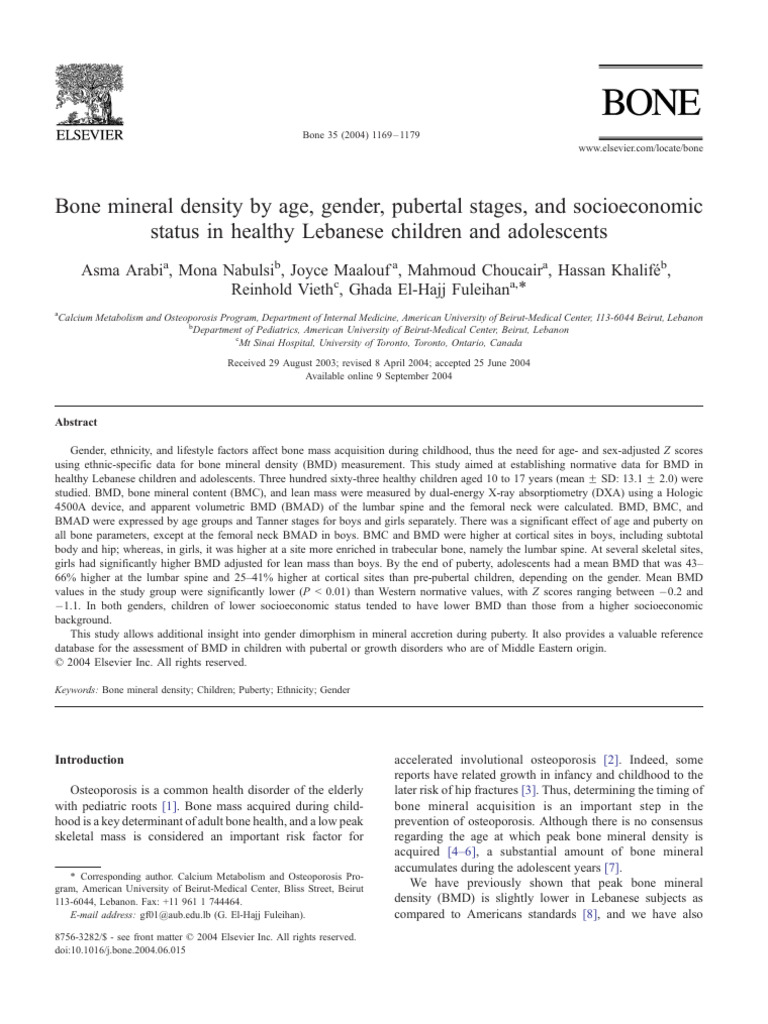 Bone Mineral Density by Age - Gender - PIIS8756328204002686 | PDF ...