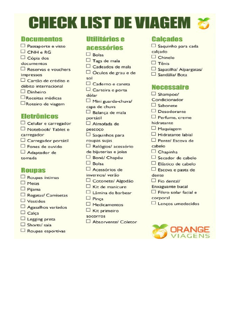 Checklist Viagem | PDF