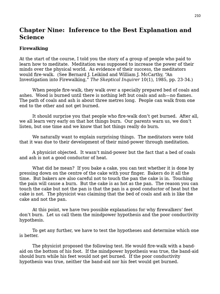 9 Inference To The Best Explanation and Science | PDF | Natural Selection | Morality