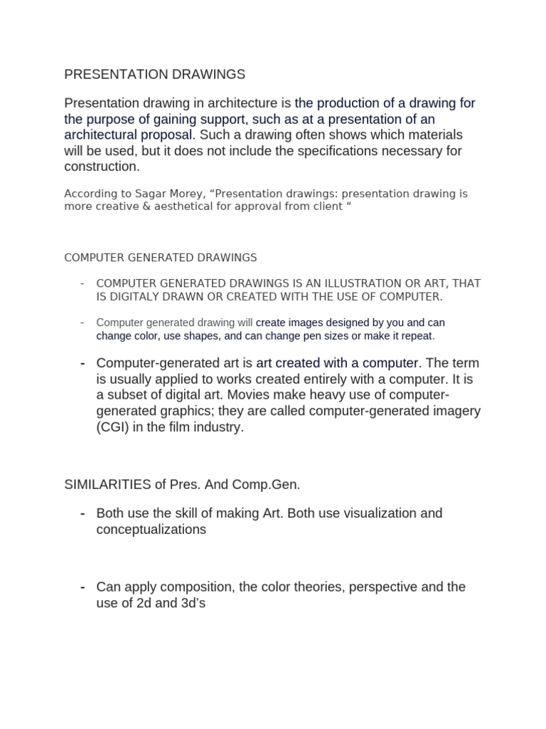 Computer Generated Presenration in Architecture NOTES | PDF | Computer ...