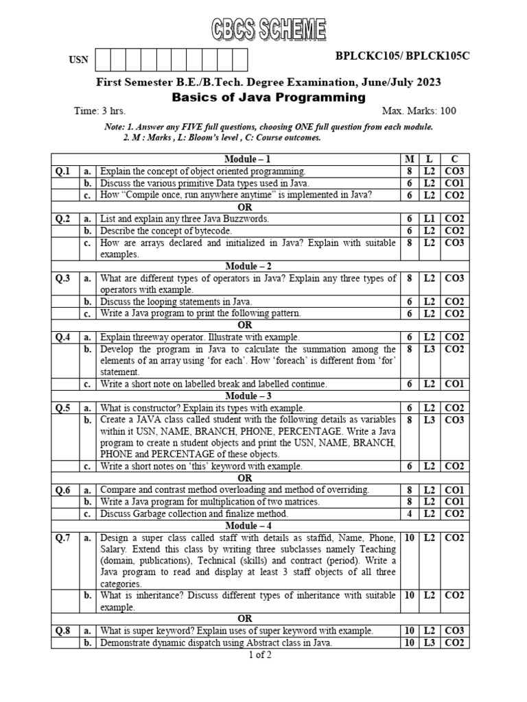 BPLCK105C | PDF | Inheritance (Object Oriented Programming) | Method (Computer Programming)