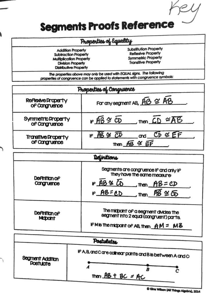 1b Segment Proof Note Key | PDF