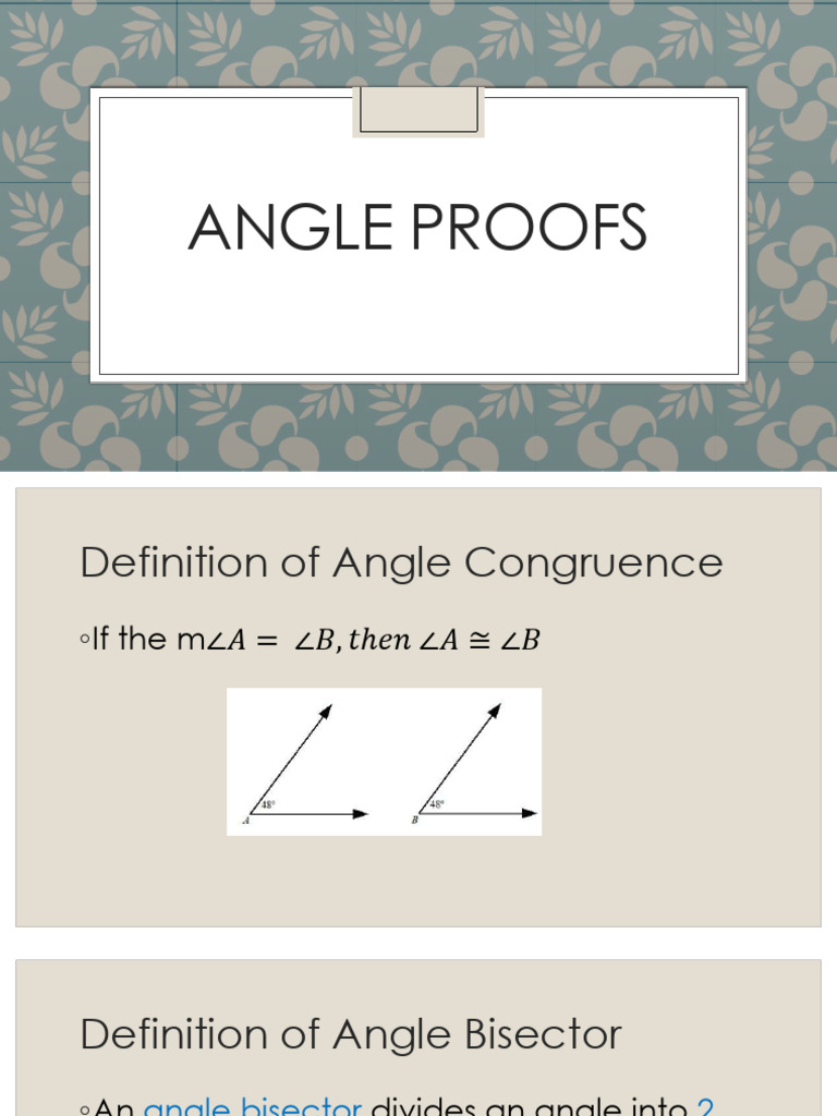 1 Angle Proofs Notesannotated | PDF