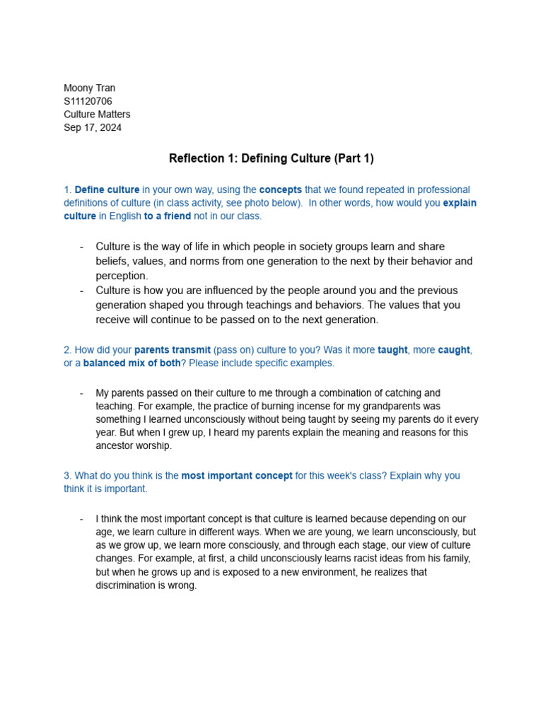 Understanding Culture: Personal Reflections | PDF