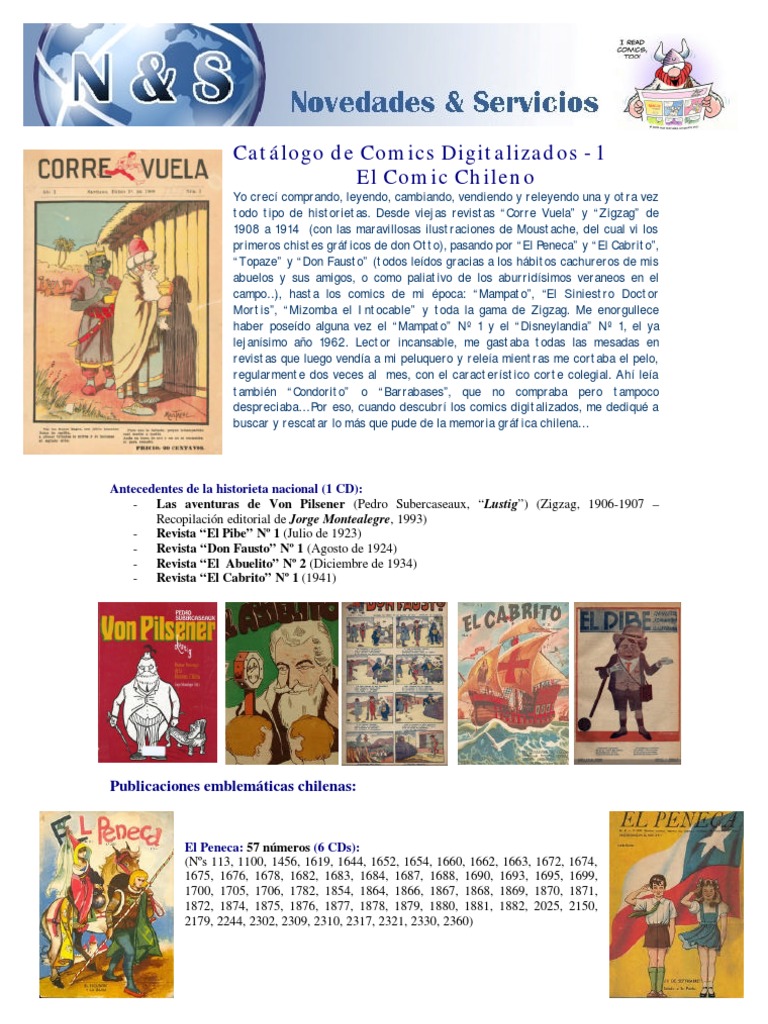 Catálogo de Comics Digitalizados 1 - Comics Chilenos | PDF | Chile ...
