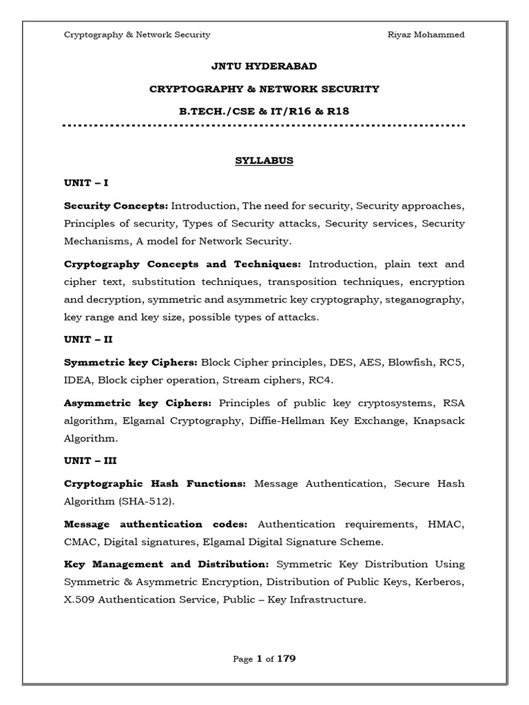 Cryptography & Network Security | PDF | Cipher | Cryptanalysis