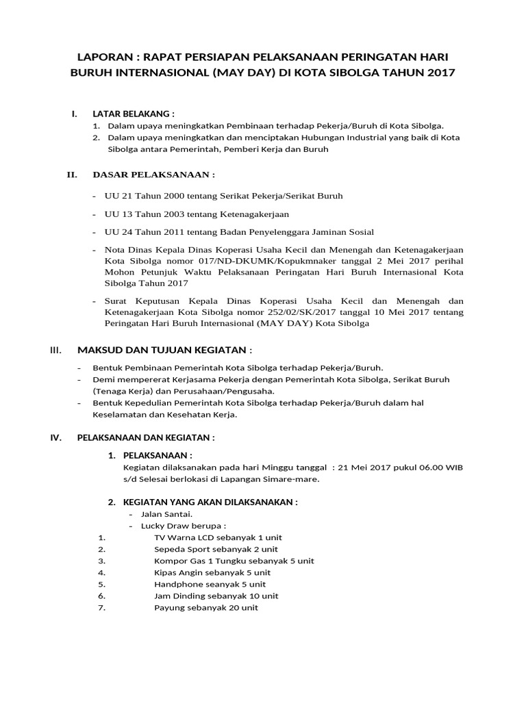 Laporan Rapat Persiapan | PDF