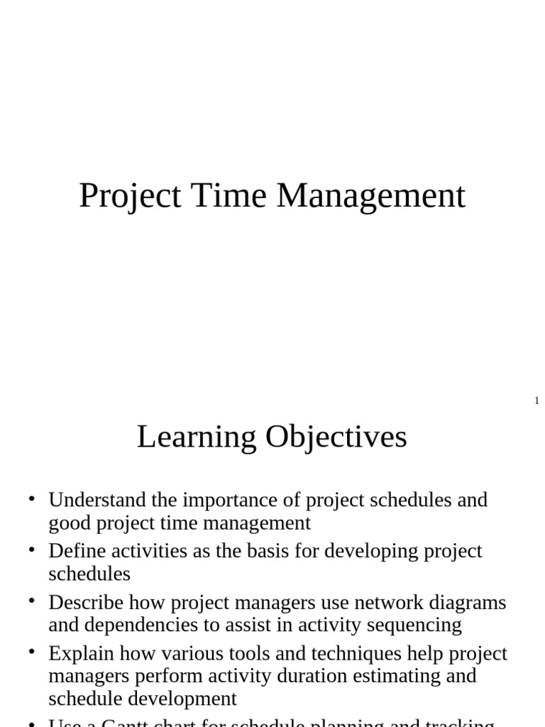 Project Time Management Techniques | PDF | Project Management