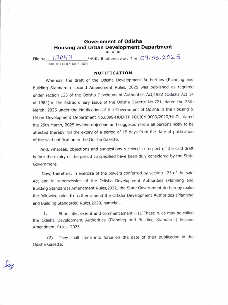 Odisha Development Authorities Planning Building Standards Second ...