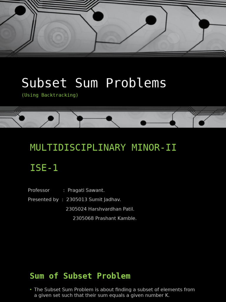 Subset Sum Problems | PDF