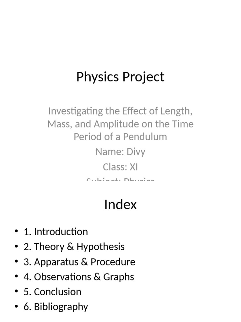 Pendulum Project Expanded | PDF