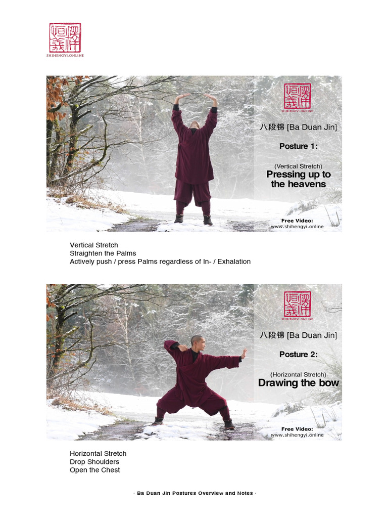Ba Duan Jin Posture Overview | PDF