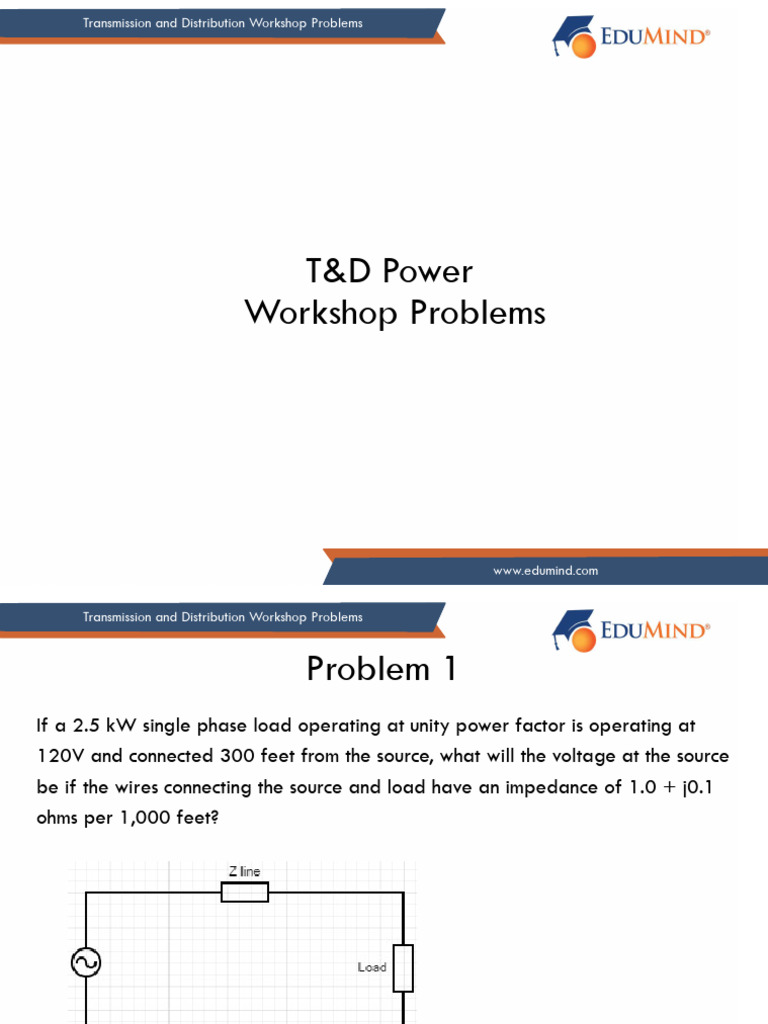Transmission & Distribution - Workshop Problems | PDF | Electric Power Distribution | Electric ...