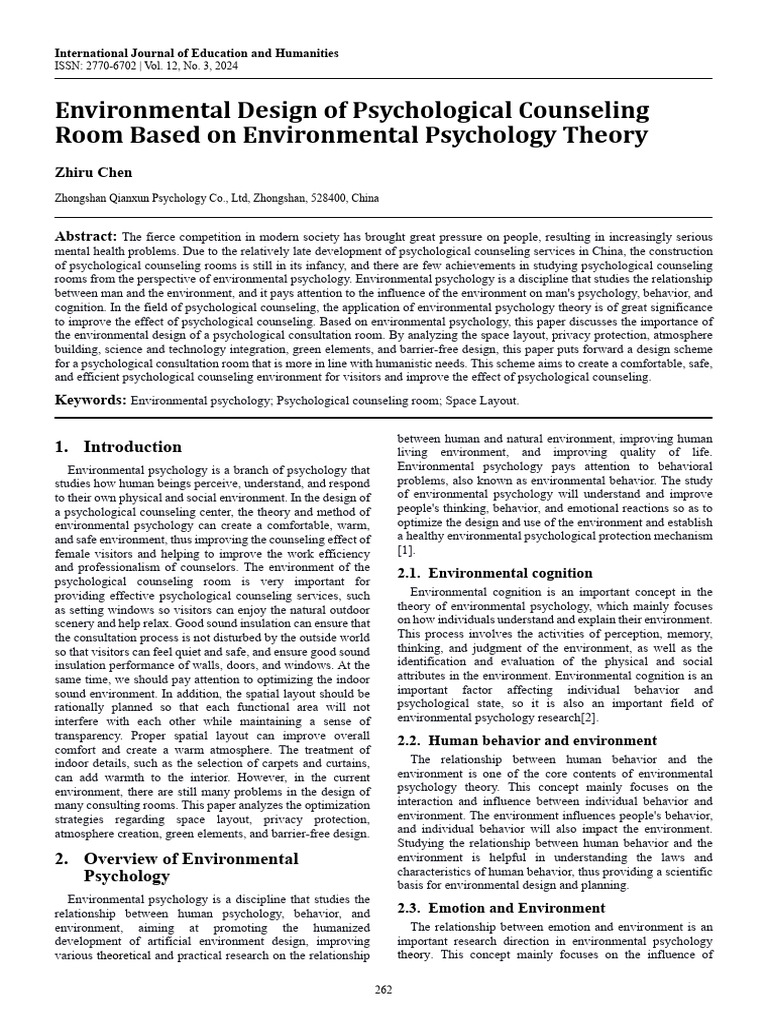 Designing Counseling Rooms with Psychology | PDF | Psychology | Emotions