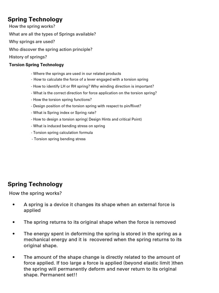 Torsion Spring An Overview | PDF | Mechanical Engineering | Mechanics