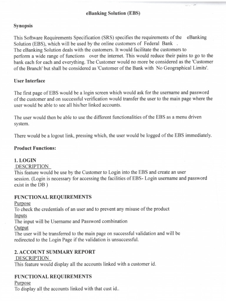 Elecronic Banking System | PDF