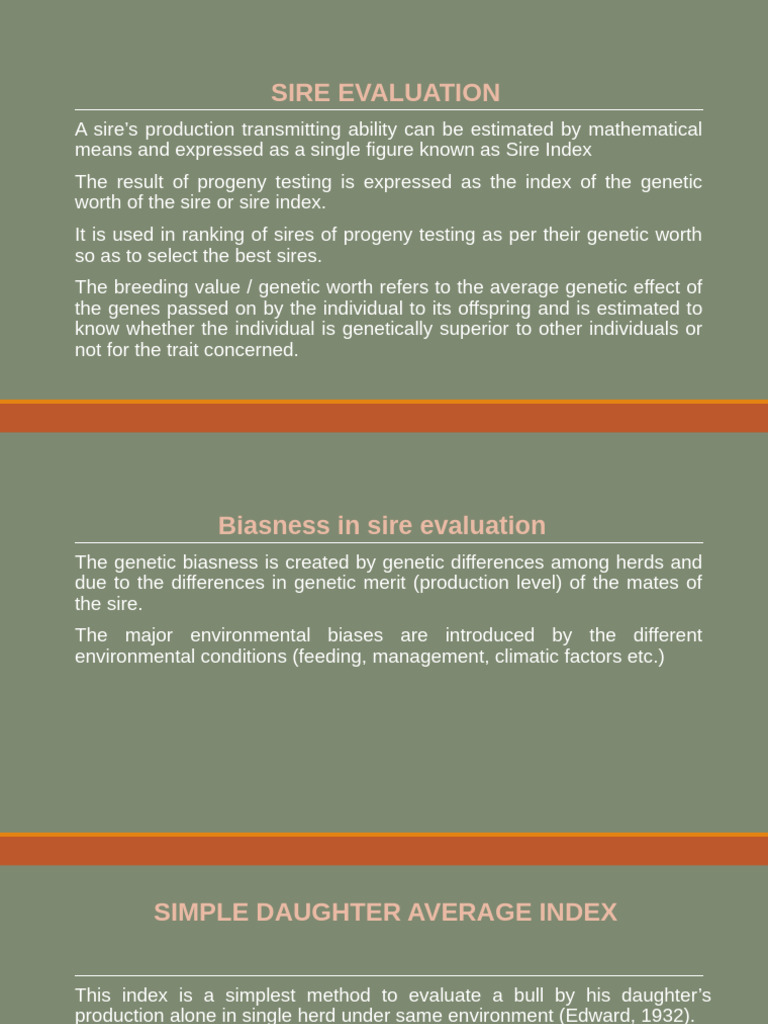 Sire Evaluation and Index Methods | PDF | Estimator | Bias Of An Estimator