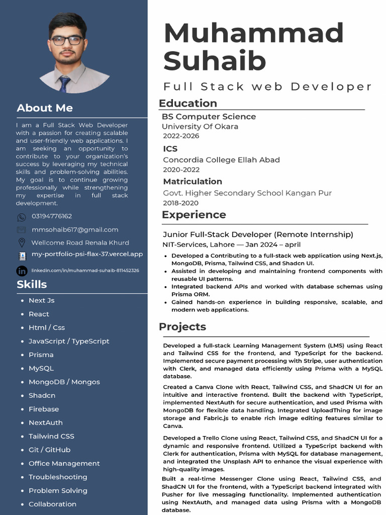 M Suhaib Resume | PDF