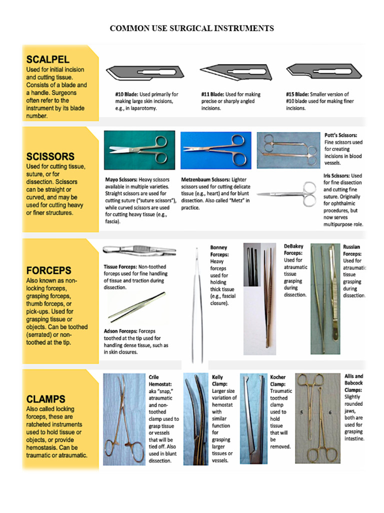COMMON USE SURGICAL INSTRUMENTS | PDF | Surgery | Medical Equipment
