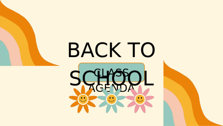 Retro Pink Orange Blue Back To School Presentation | PDF