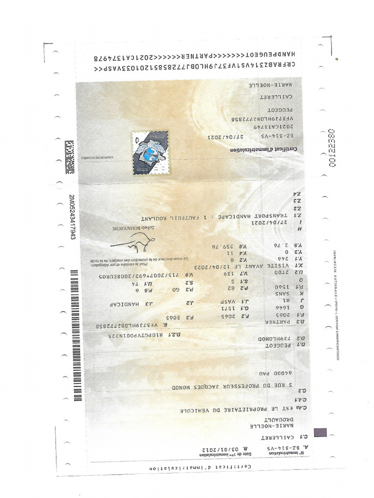 Carte Grise Peugeot Partner | PDF