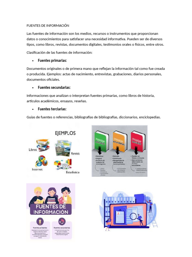 Tipos de Fuentes de Información | PDF