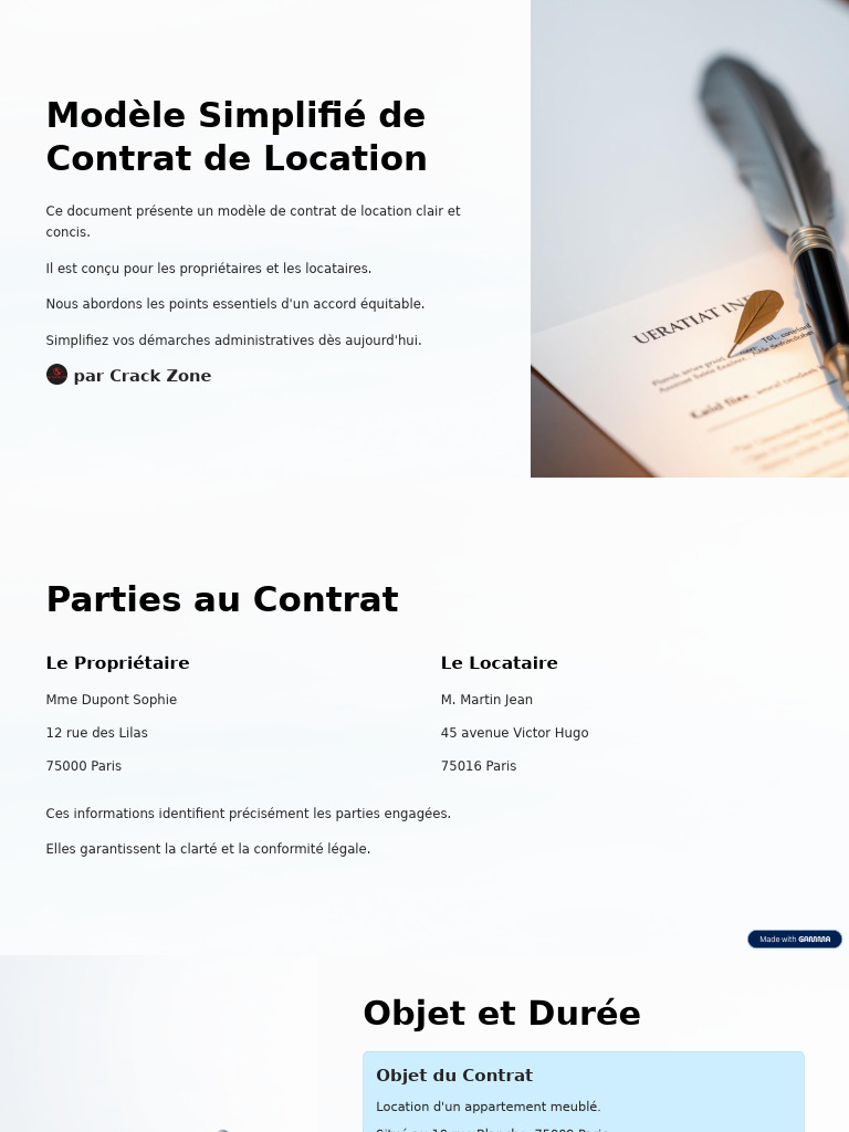 Modèle de Bail de Location Simplifié | PDF | Logement | Location