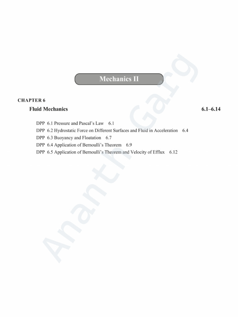 Fluid Mechanics DPP | PDF