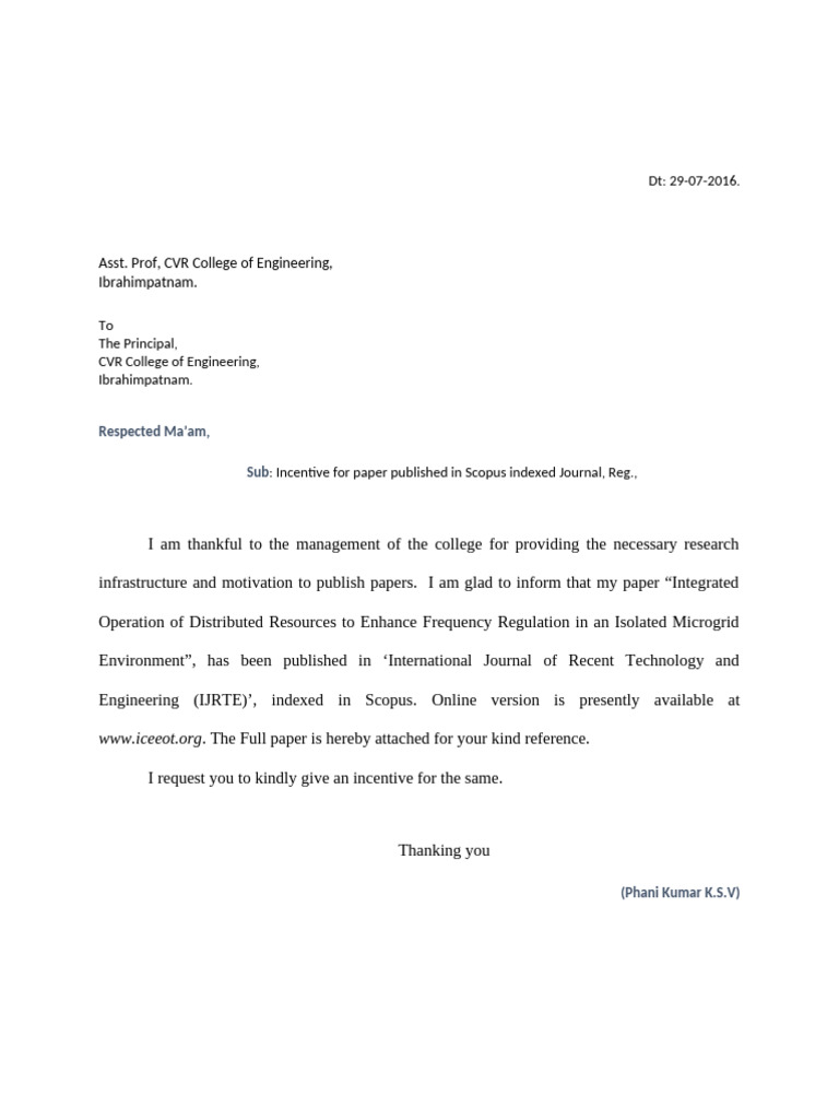 Incentive Letter | PDF