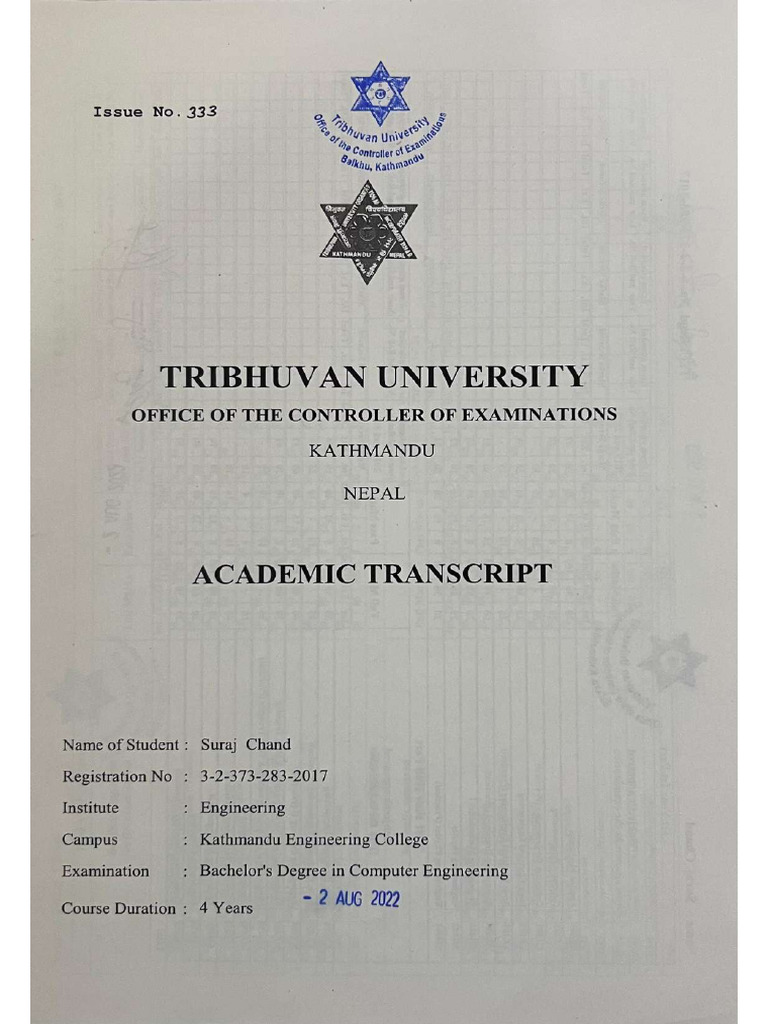 Suraj Chand Transcript | PDF