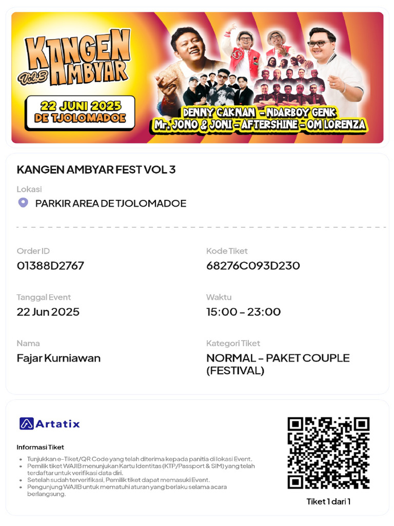 E-Tiket Event KANGEN AMBYAR FEST VOL 3 | PDF
