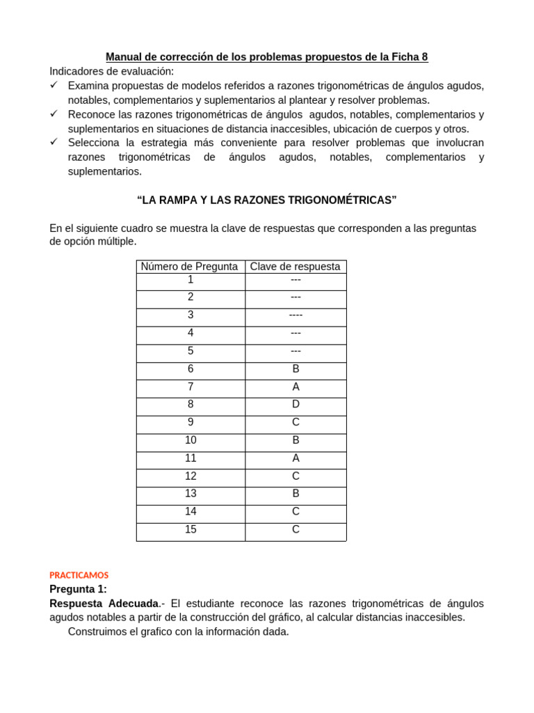 RP - MAT5 - K08 - Manual de Corrección | PDF | Trigonometría | Triángulo