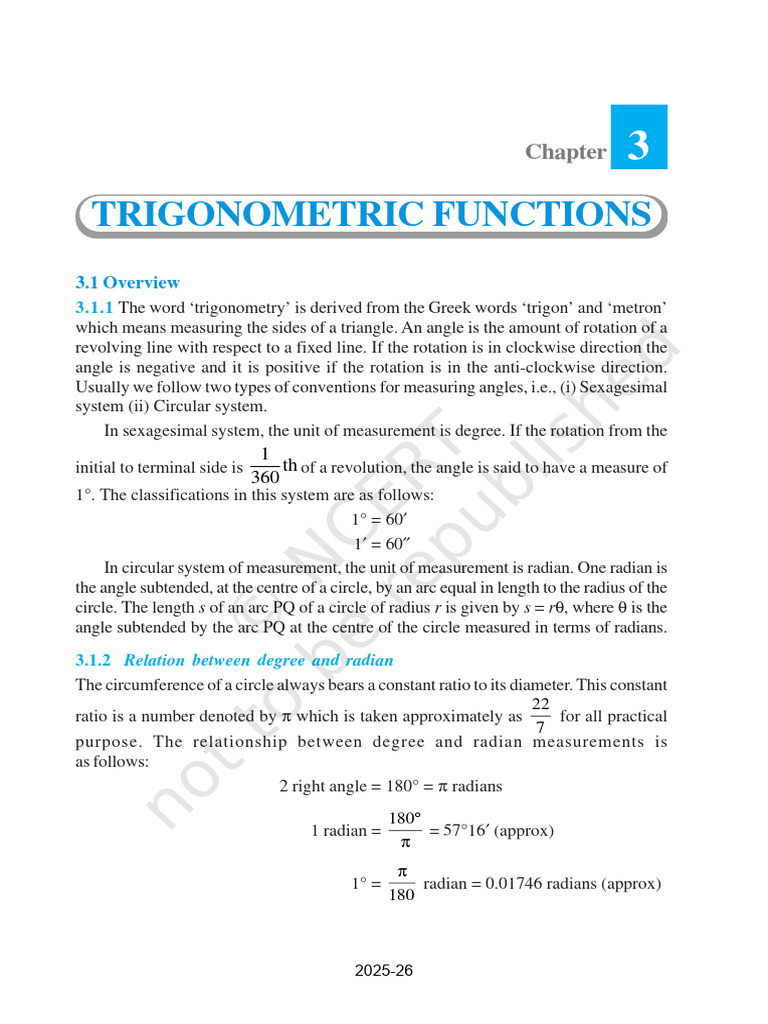 Trigonometry PDF of Ncert Exemplar | PDF | Trigonometric Functions | Functions And Mappings