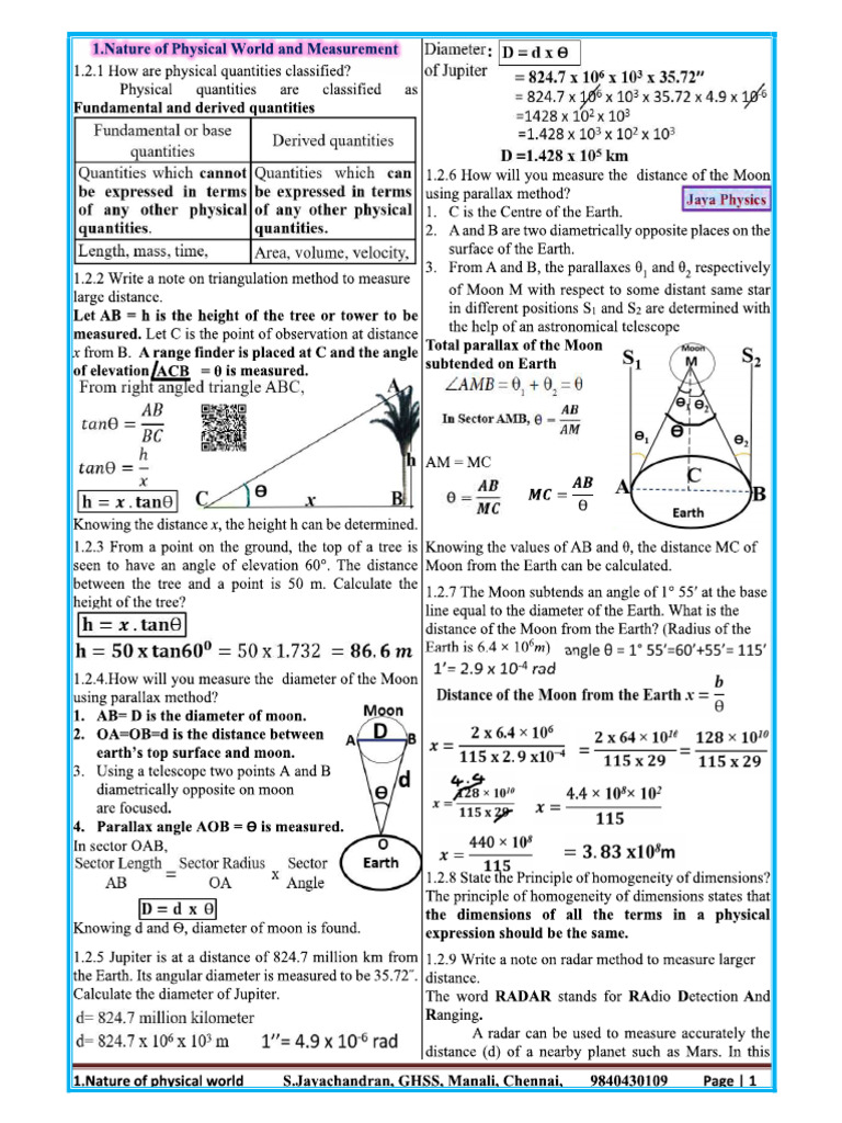 XI - UNIT 1 - Study Material | PDF