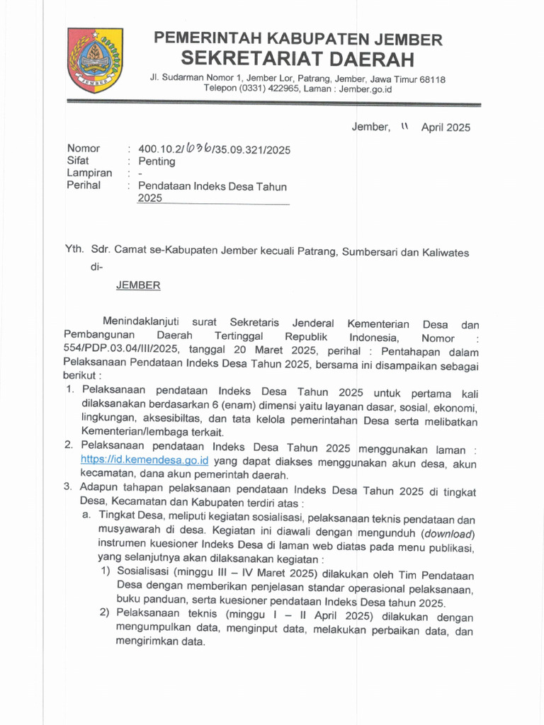 Pendatan Indeks Desa Tahun 2025 - 20250416 | PDF