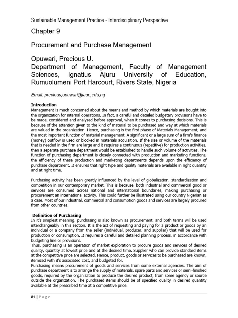 Procurement and Purchase Management Insights | PDF | Procurement | Prices