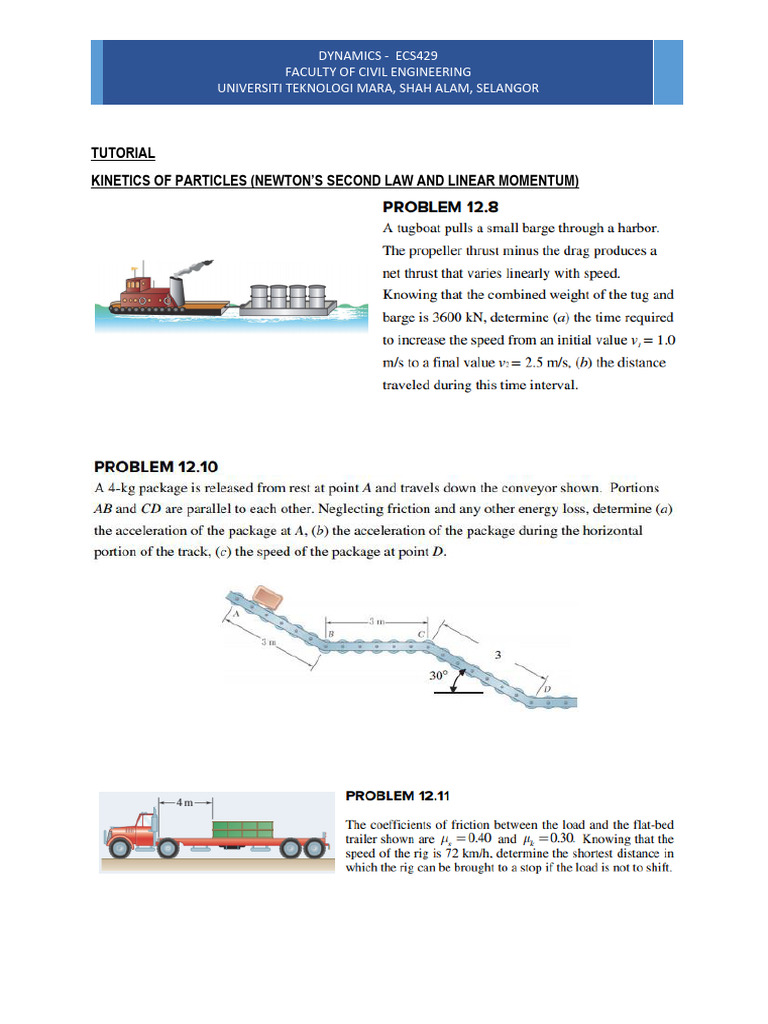 Tutorial (NSL and Linear Momentum) | PDF