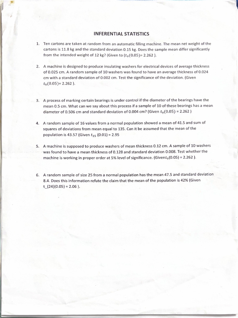 Inferential Statistics Cbse Xii Applied Mathematics | PDF