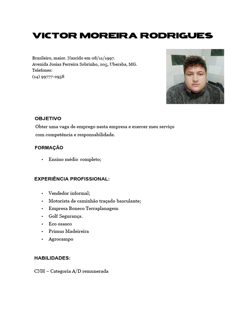 Currículo - Victor | PDF