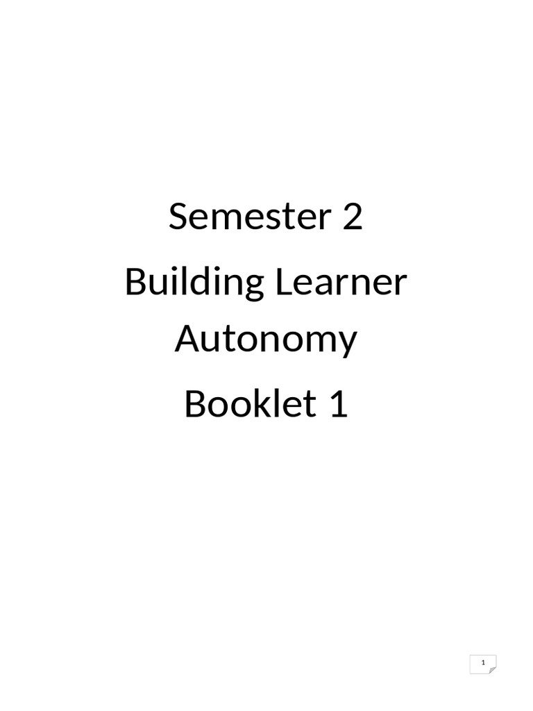 Learner Autonomy Statements | PDF | Learning | Autonomy