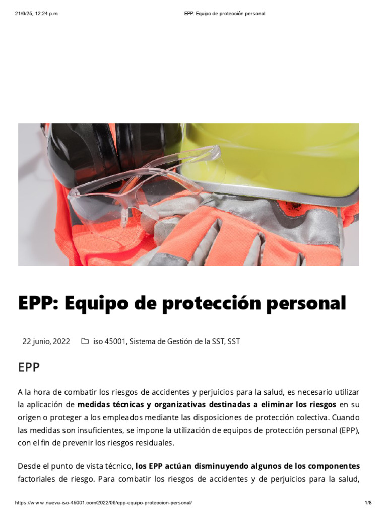 EPP - Equipo de Protección Personal | PDF | Software | Equipo de ...
