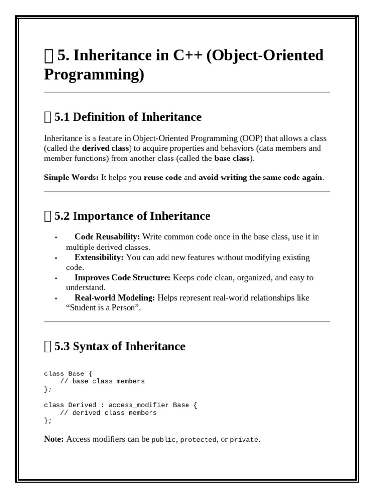Understanding Inheritance In C Pdf Inheritance Object Oriented 5456