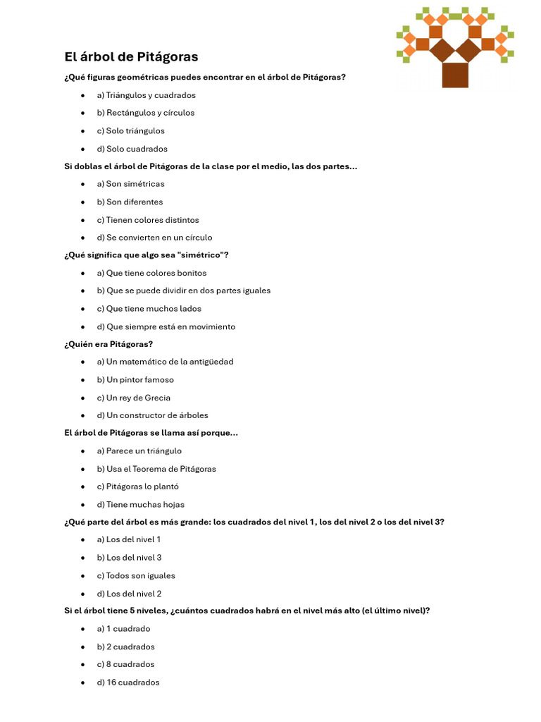 El Árbol de Pitágoras | PDF | Triángulo | Rectángulo