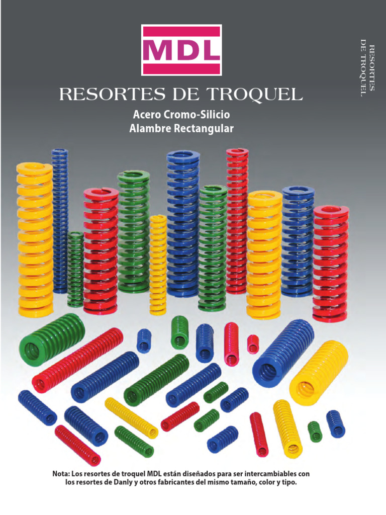 RESORTES de TROQUEL. Acero Cromo-Silicio Alambre Rectangular | PDF