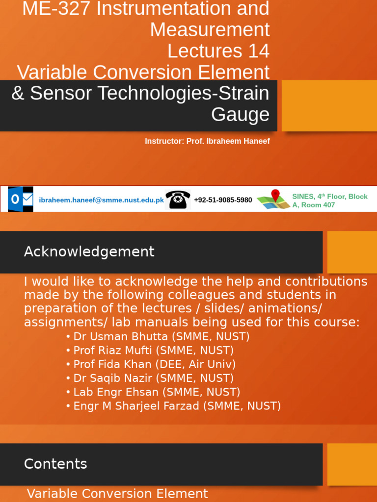 Lecture 14 Variable Conversion Element Part A Strain Gauge IH | PDF ...